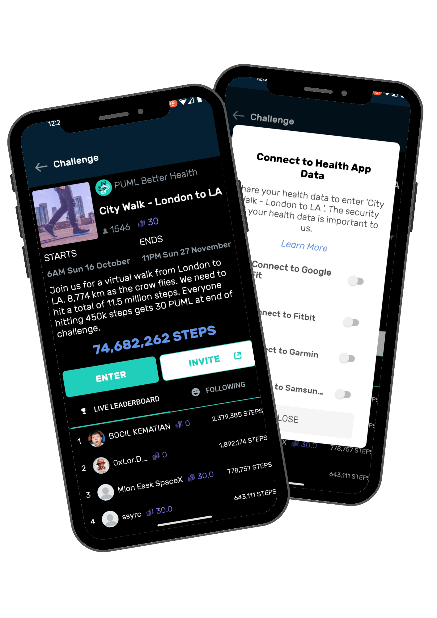 Step and Activity Challenge Platform - Be Active. Earn.